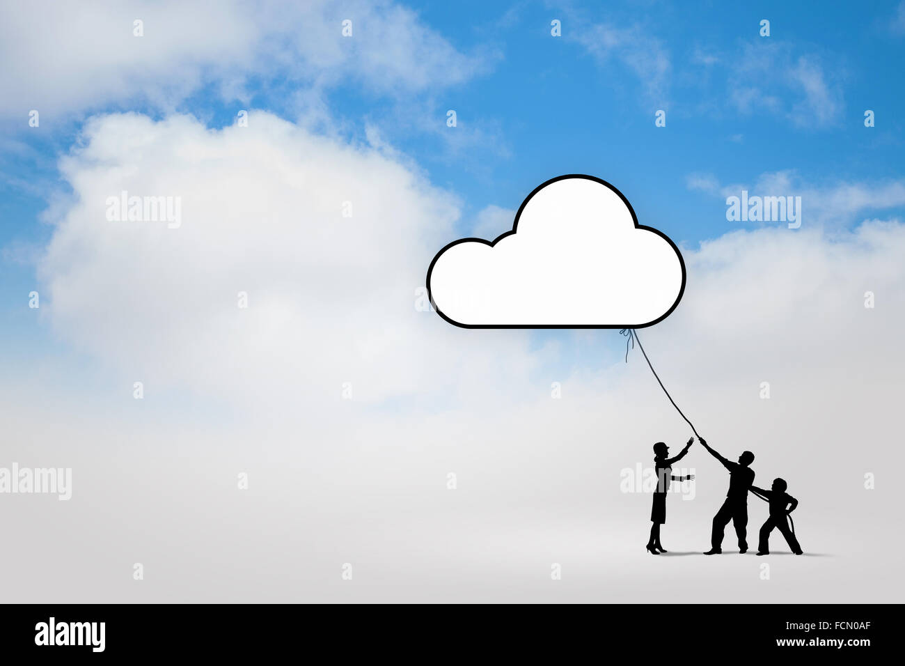 Silhouettes of people pulling Earth plane with rope Stock Photo - Alamy