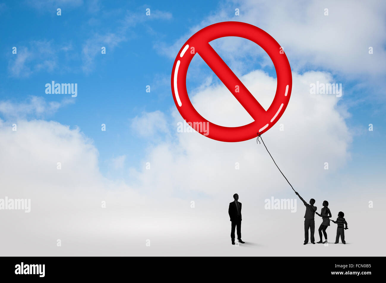 Little silhouettes of people pulling light bulb on rope Stock Photo - Alamy