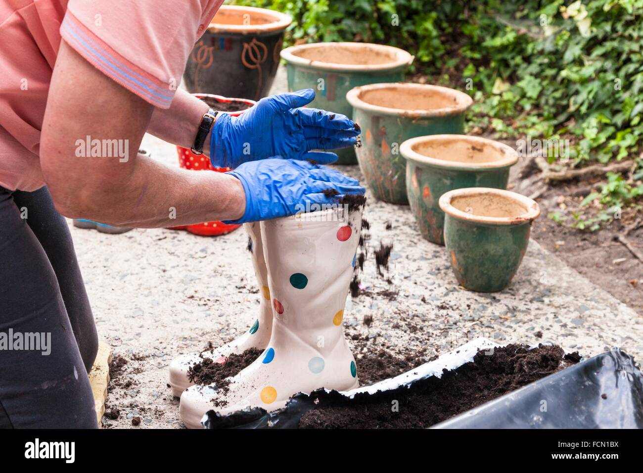 Putting Into Pots High Resolution Stock Photography and Images - Alamy