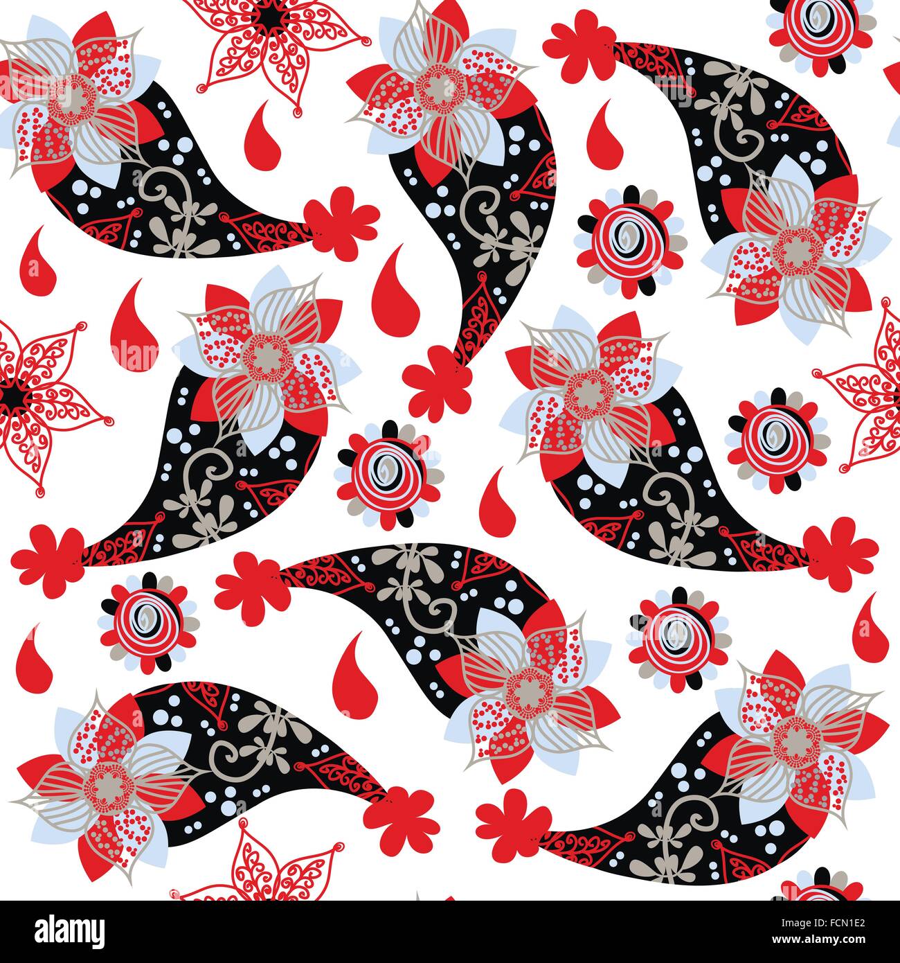 Red And Black Paisley Pattern
