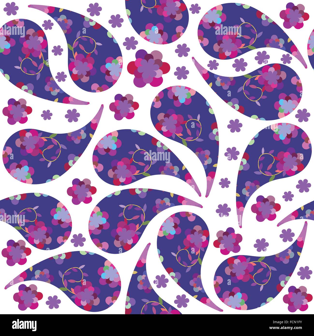 Paisley seamless colorful funny pattern and seamless pattern in swatch ...
