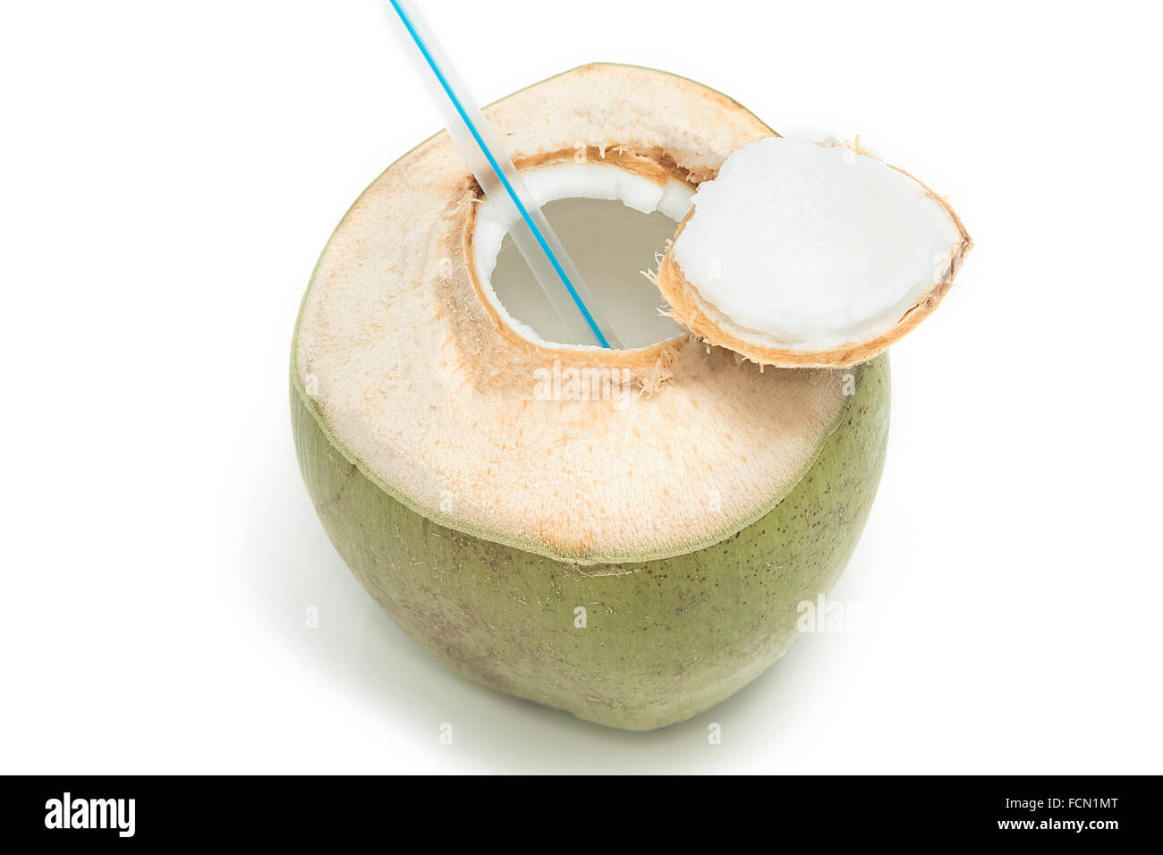 young coconut isolated on white background Stock Photo - Alamy