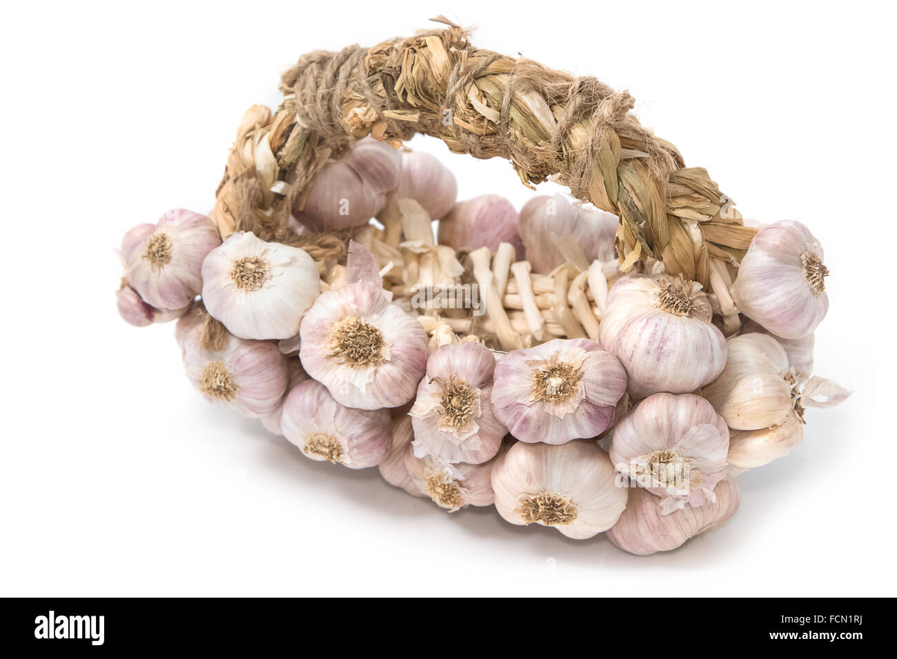 Bundle of garlic isolated on white backgrond Stock Photo - Alamy