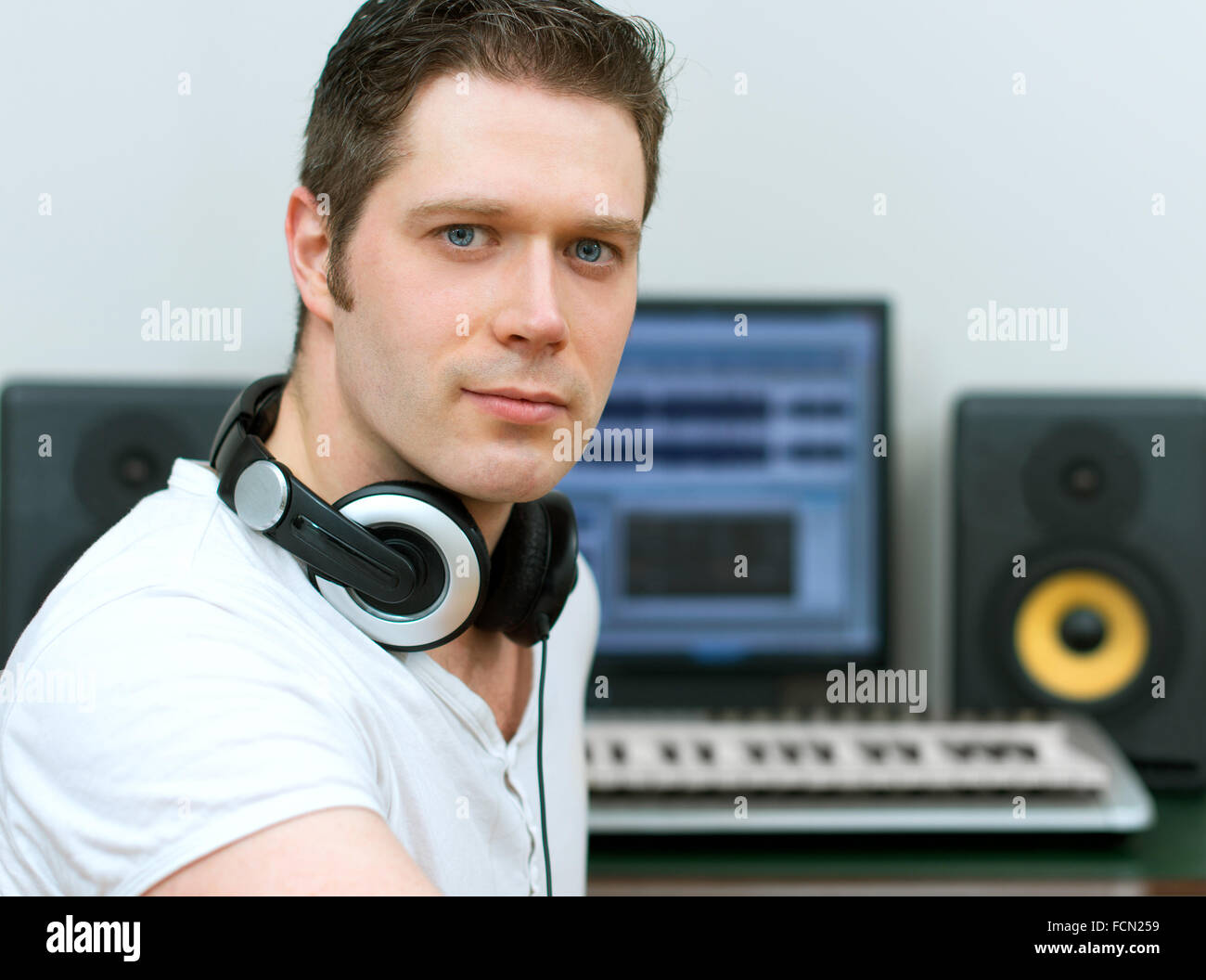 Male sound producer in recording studio Stock Photo - Alamy