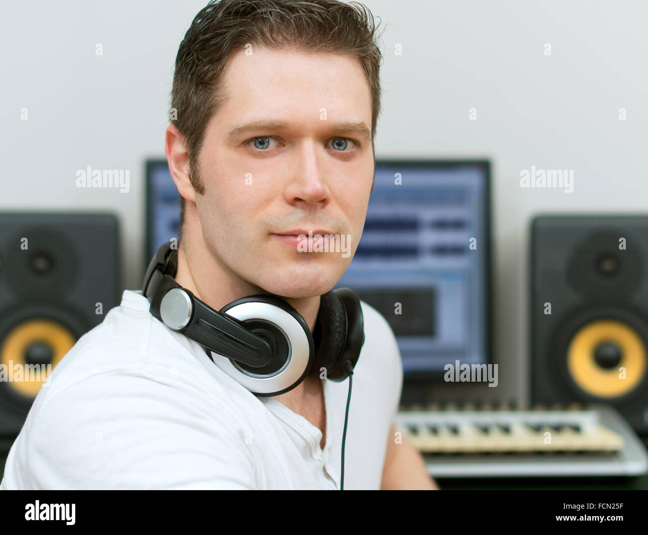 Male sound producer in recording studio Stock Photo - Alamy
