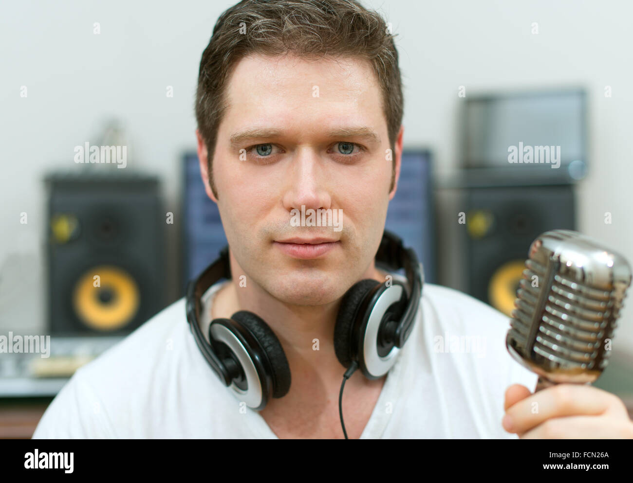Male sound producer in recording studio Stock Photo - Alamy