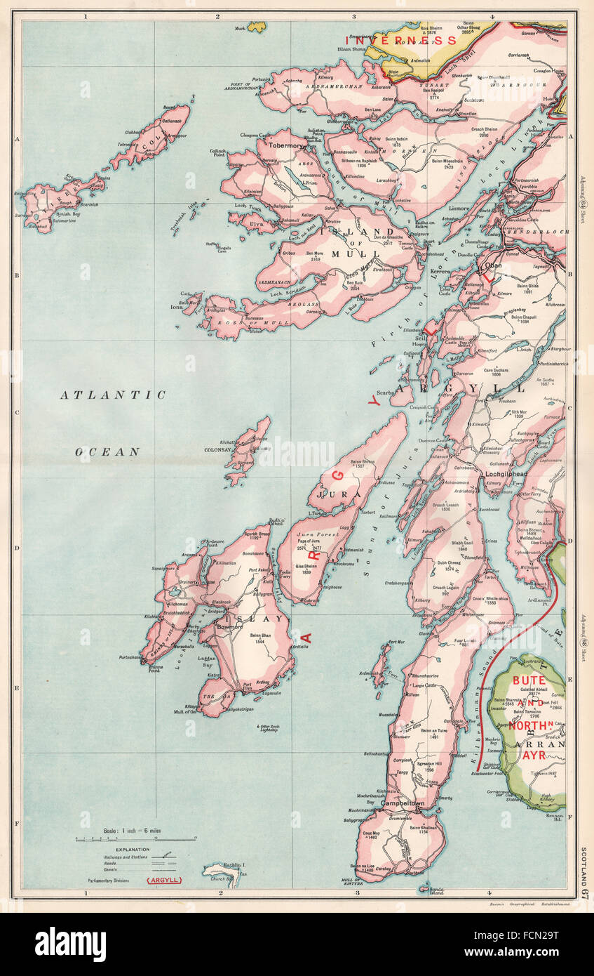 SCOTTISH ISLANDS/ARGYLL:Mull Islay of Kintyre Jura Arran Colonsay.BACON ...