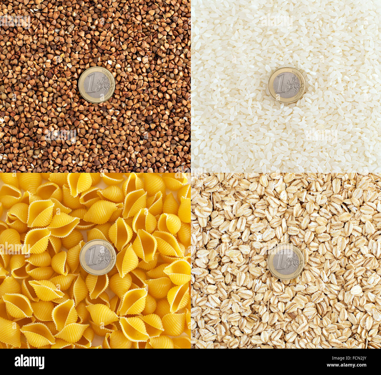 One euro coin on food. Saving money concept Stock Photo - Alamy