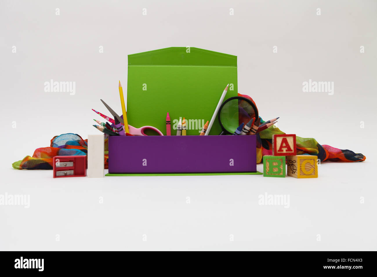 School supplies - banner design Stock Photo - Alamy