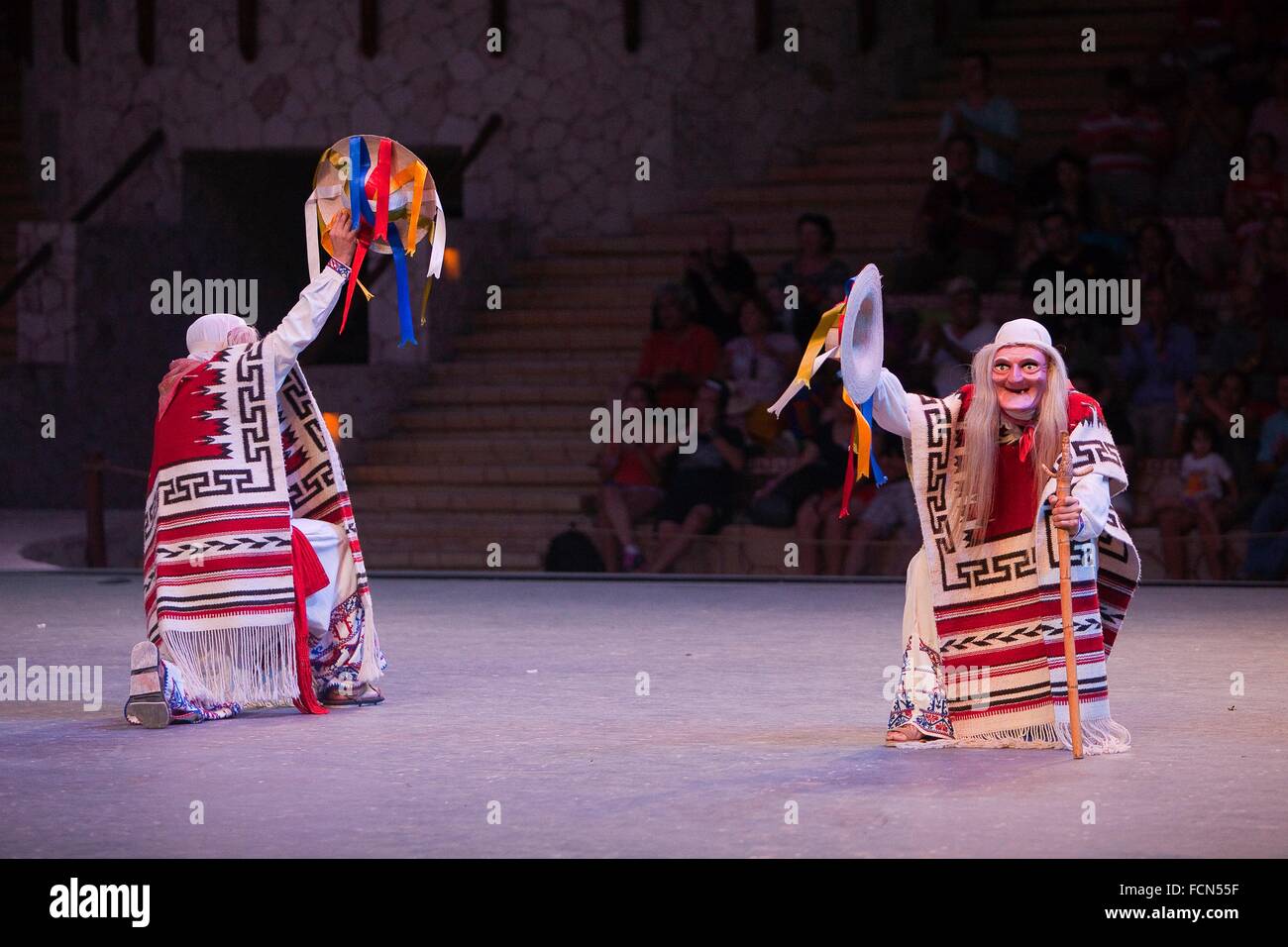 Elderly men during ´Dance of the old men from Jaracuaro´ performance of ...