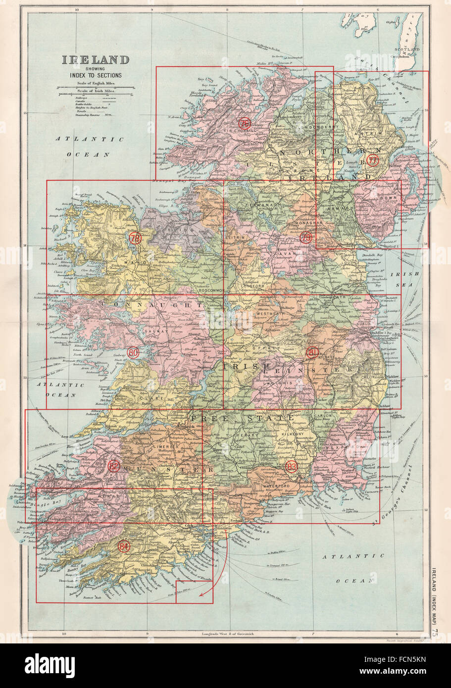 Ireland index map showing counties hi-res stock photography and images ...