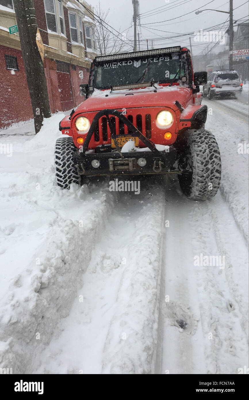 Staten Island, New York, USA. 23rd Jan, 2016. Wicked Jeep driver DAMIAN ...