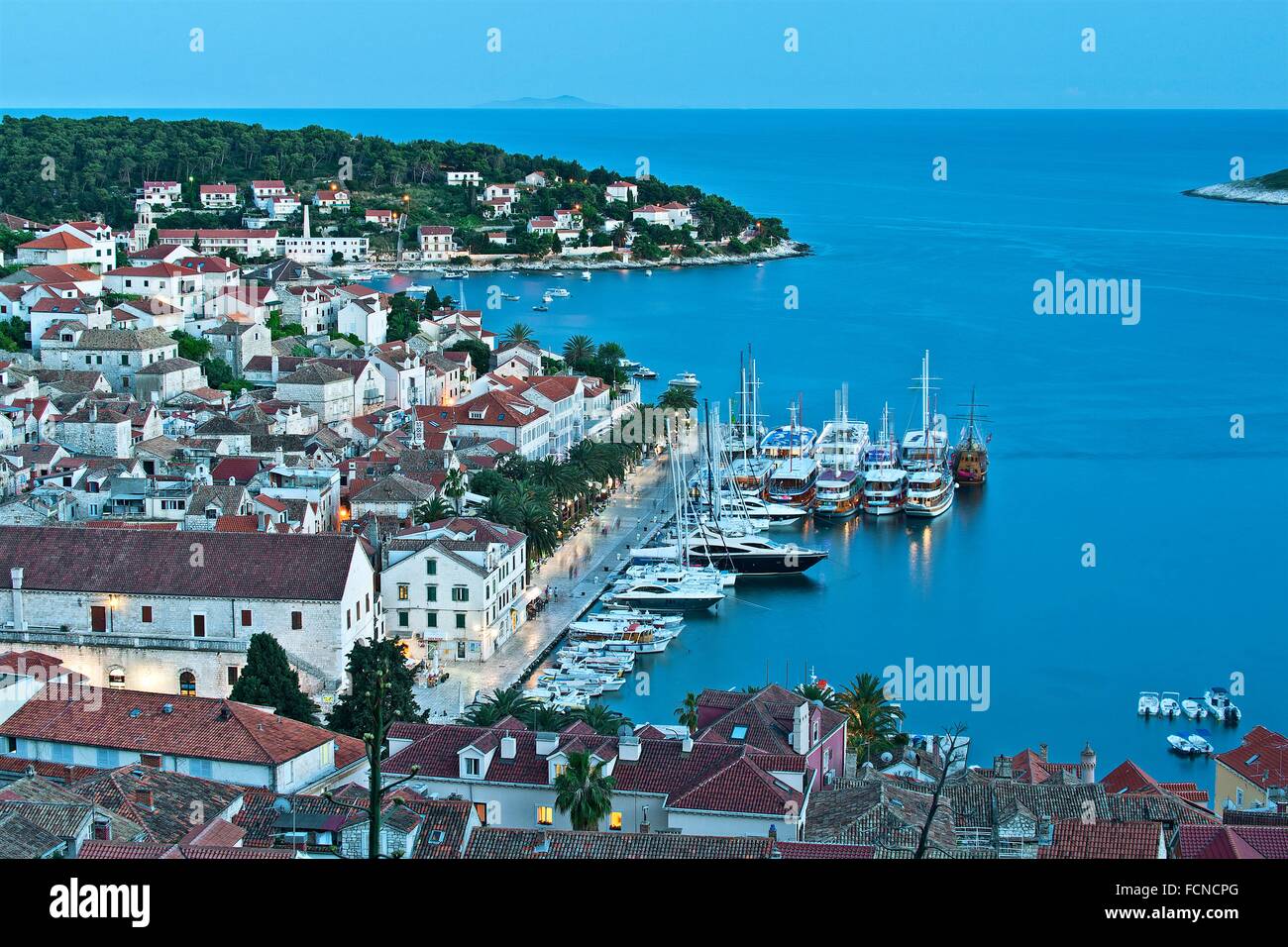 Marina and riva of Hvar Stock Photo - Alamy