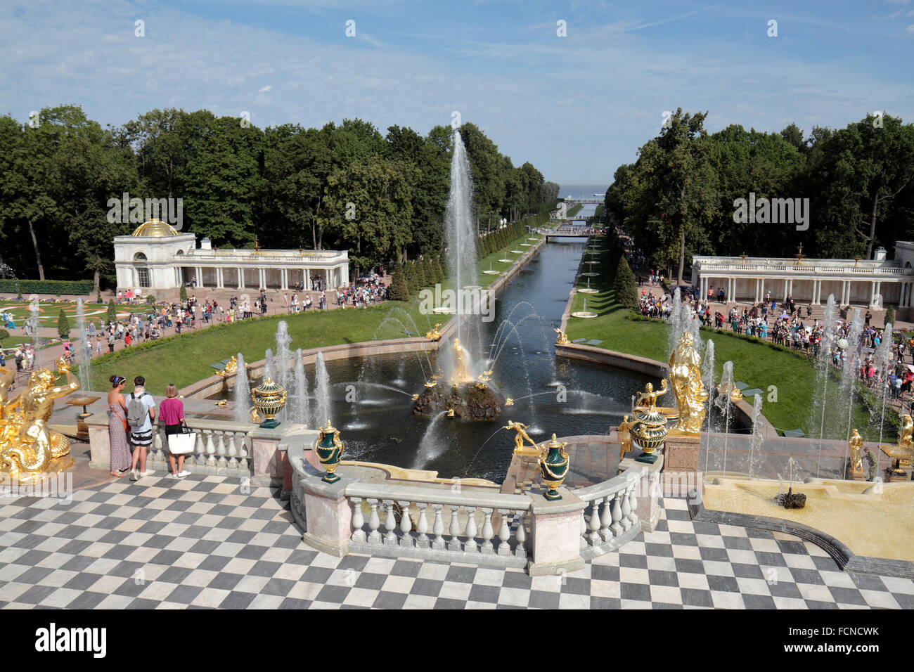 The Grand Cascade and Samson Fountain in the grounds of the Peterhof ...