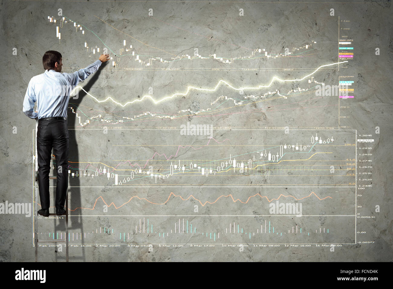 Hand drawing business statistics data graphs hi-res stock photography ...