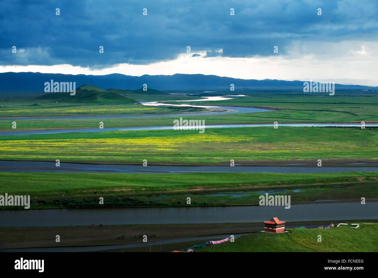 the Yellow River first bend Stock Photo - Alamy