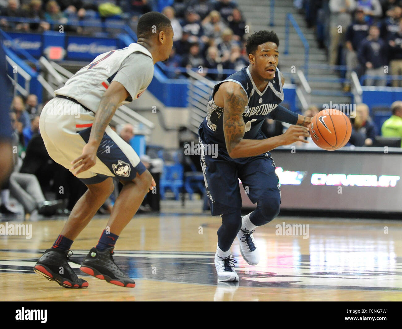 January 23rd 2016: Tre Campbell (1) of the Georgetown Hoyas in action ...