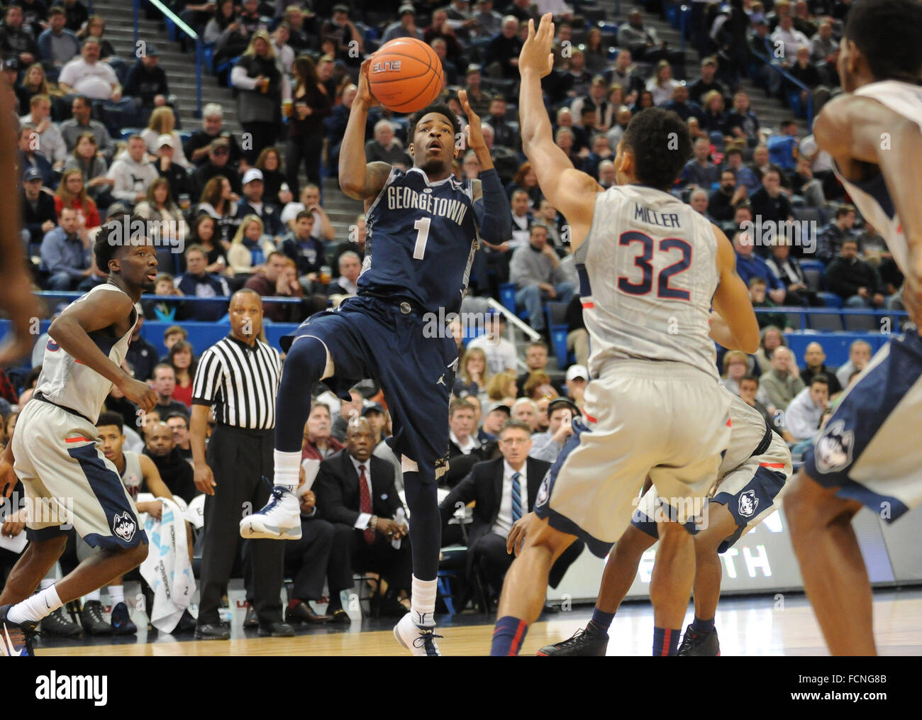 January 23rd 2016: Tre Campbell (1) of the Georgetown Hoyas in action ...