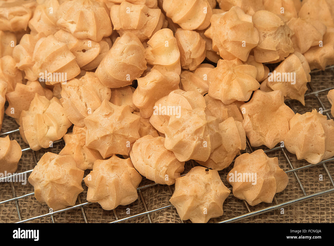 Choux cream or cream puff in bakery tray Stock Photo - Alamy