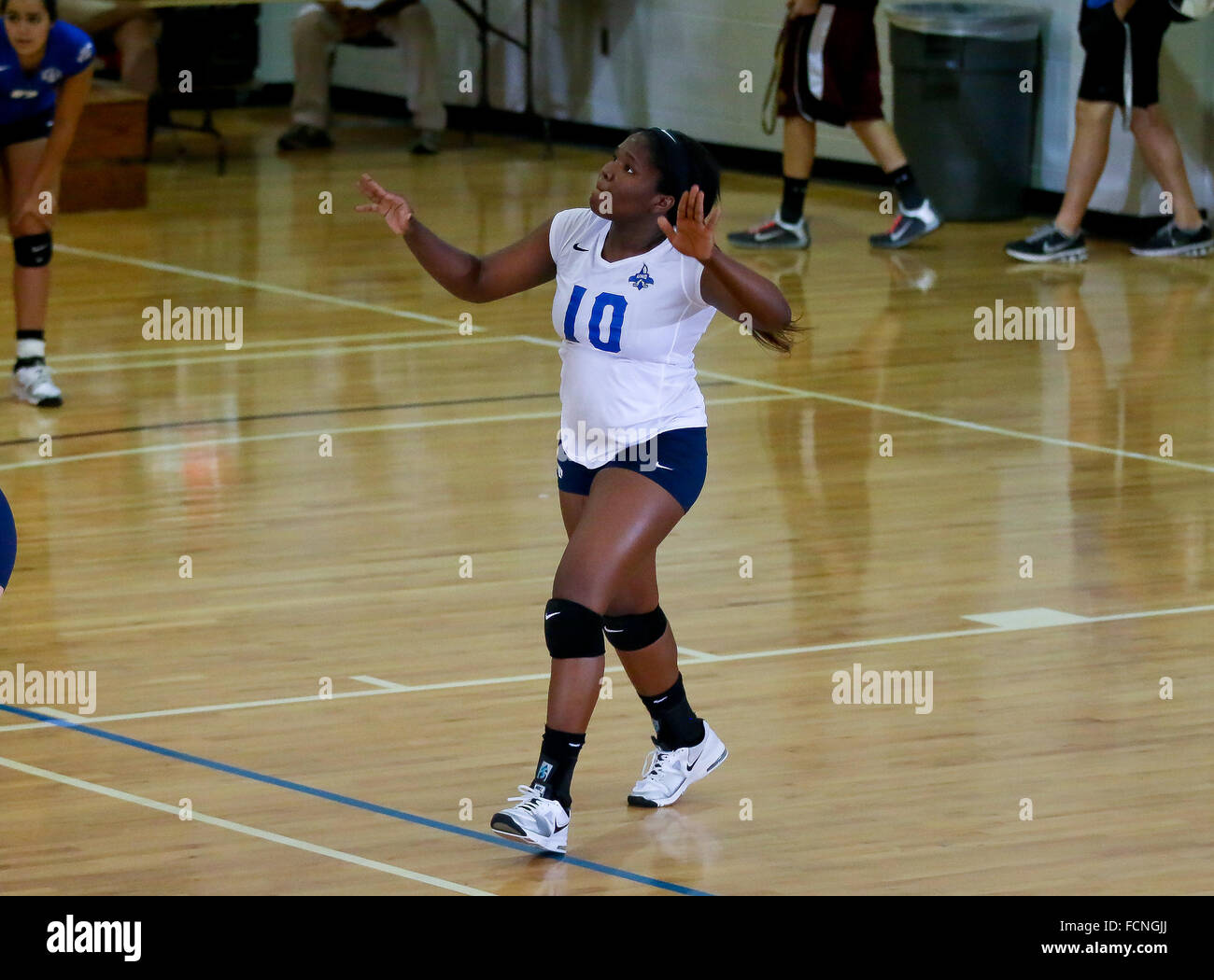 October 7, 2014: UNO Taylor Berry (10) sets up to serve during the ...