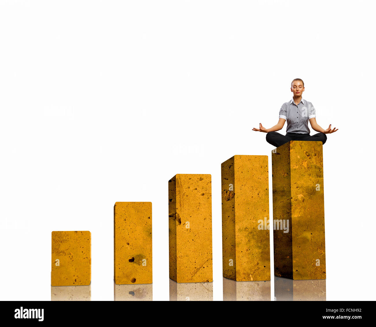 Business person on a graph, representing success and growth Stock Photo ...