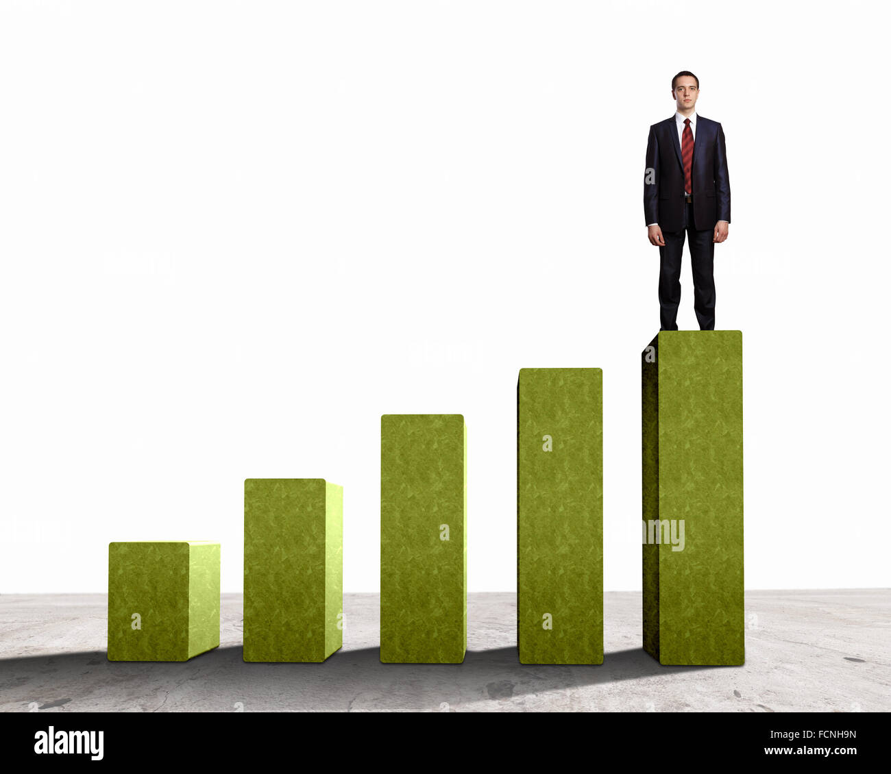 Business person on a graph, representing success and growth Stock Photo ...