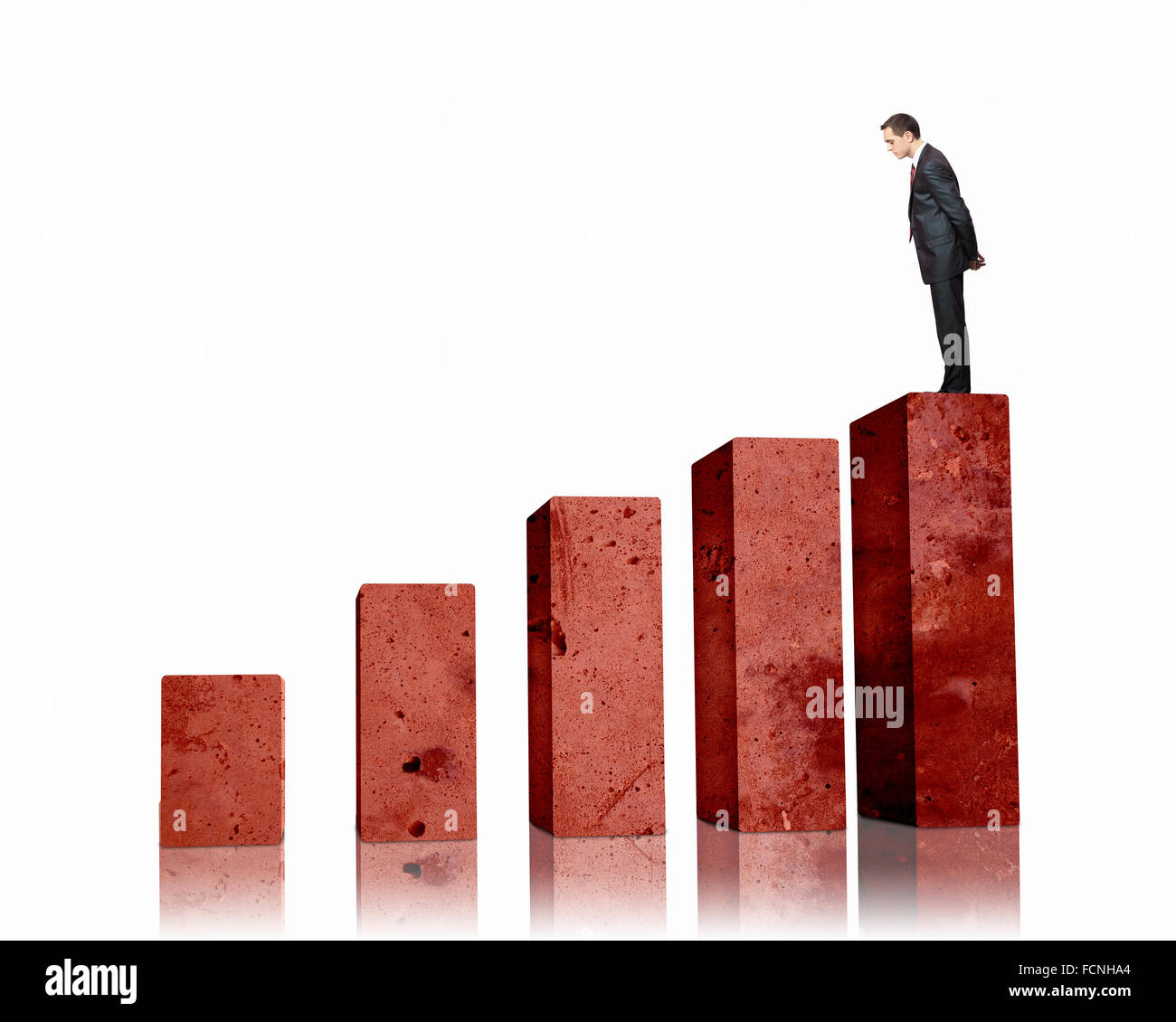 Business person on a graph, representing success and growth Stock Photo ...