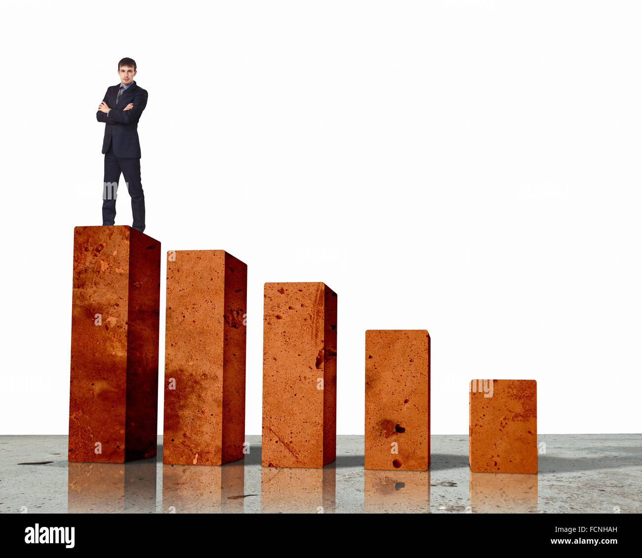 Business person on a graph, representing success and growth Stock Photo ...