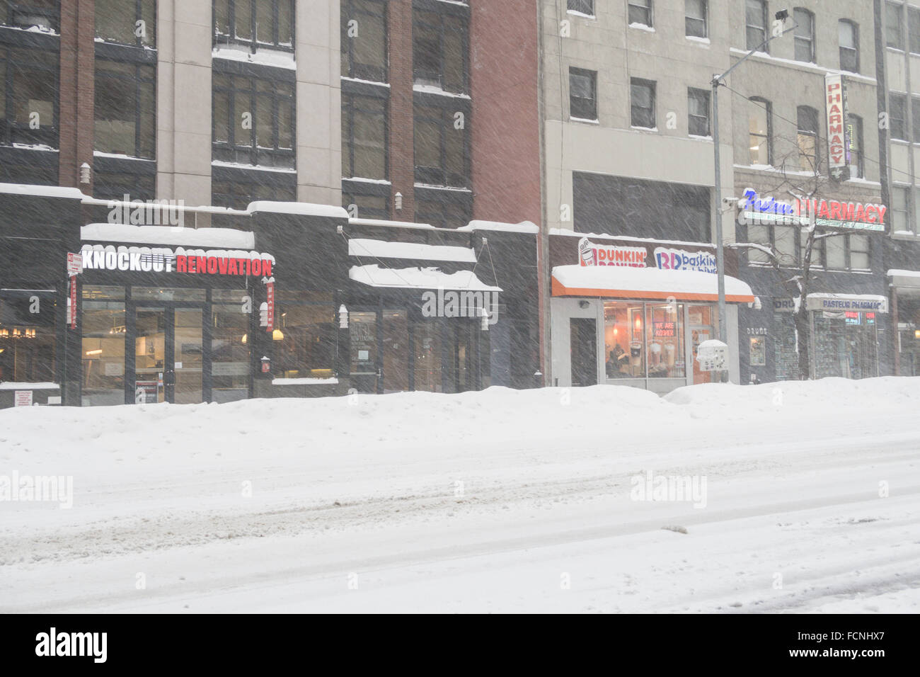 New York City, USA. 23 January 2016. Blizzard shuts down NYC. Streets ...