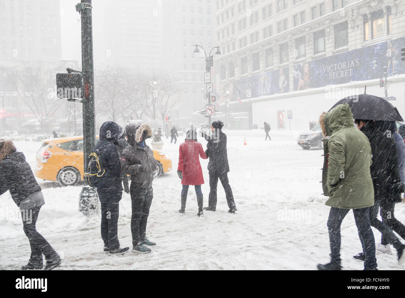 New York City, USA. 23 January 2016. Blizzard shuts down NYC. Streets ...