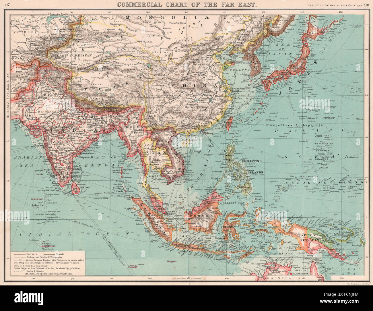 20th century commercial routes map hi-res stock photography and images ...