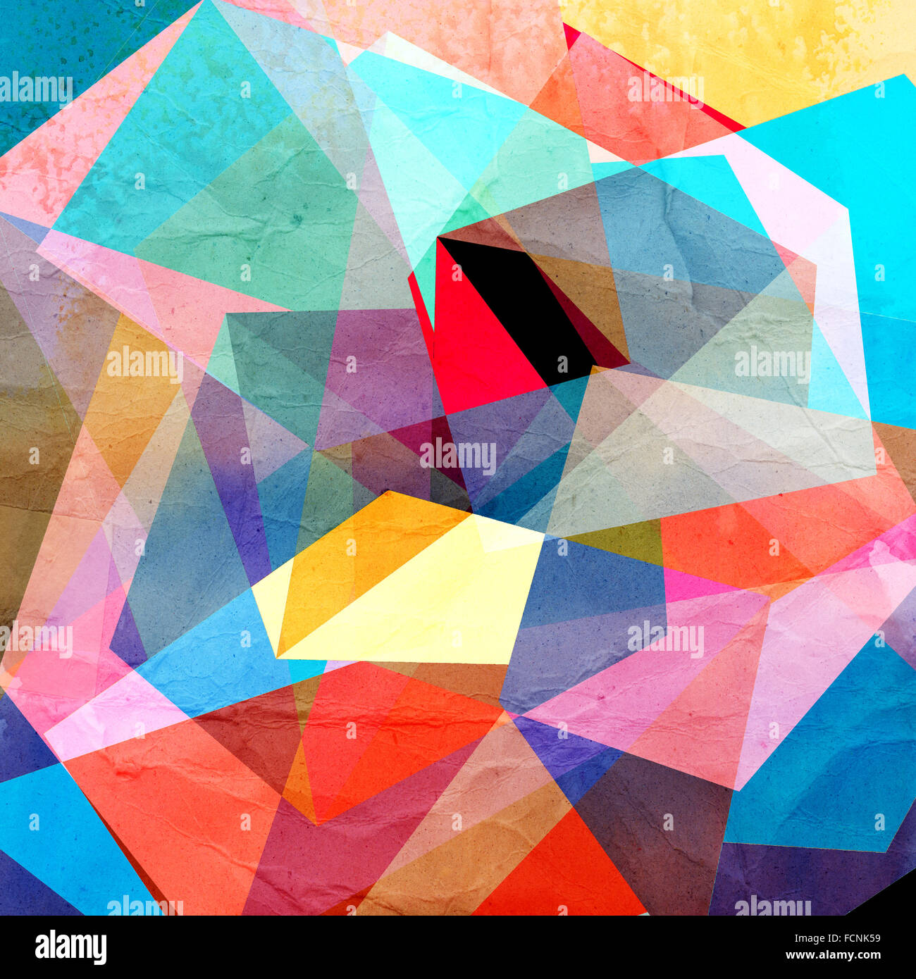 Bright colorful watercolor background with geometric shapes Stock Photo ...