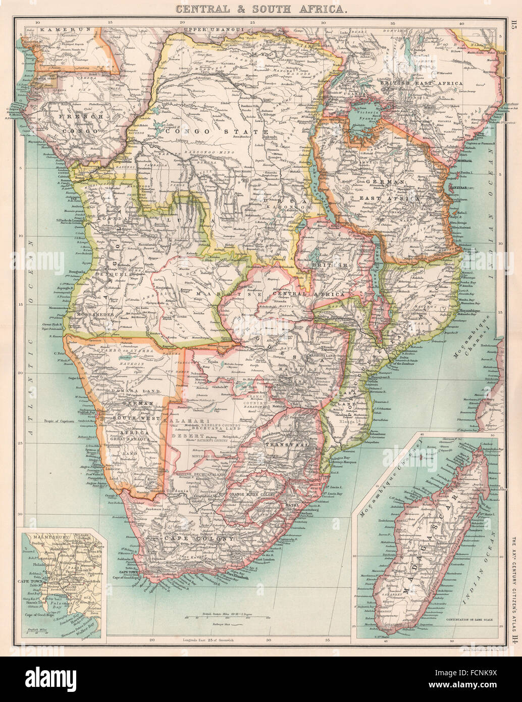 SOUTHERN AFRICA: Congo British Portuguese German East Africa Rhodesia ...