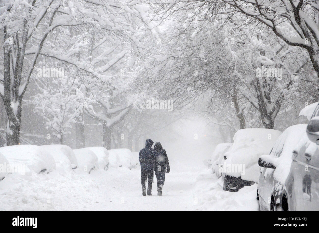 New York, USA. 23rd Jan, 2016. jonas snow storm new york brooklyn 2016 ...
