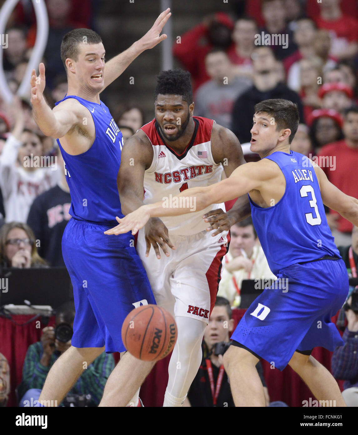 Raleigh, North Carolina, US. 23rd Jan, 2016. LENNARD FREEMAN, center ...