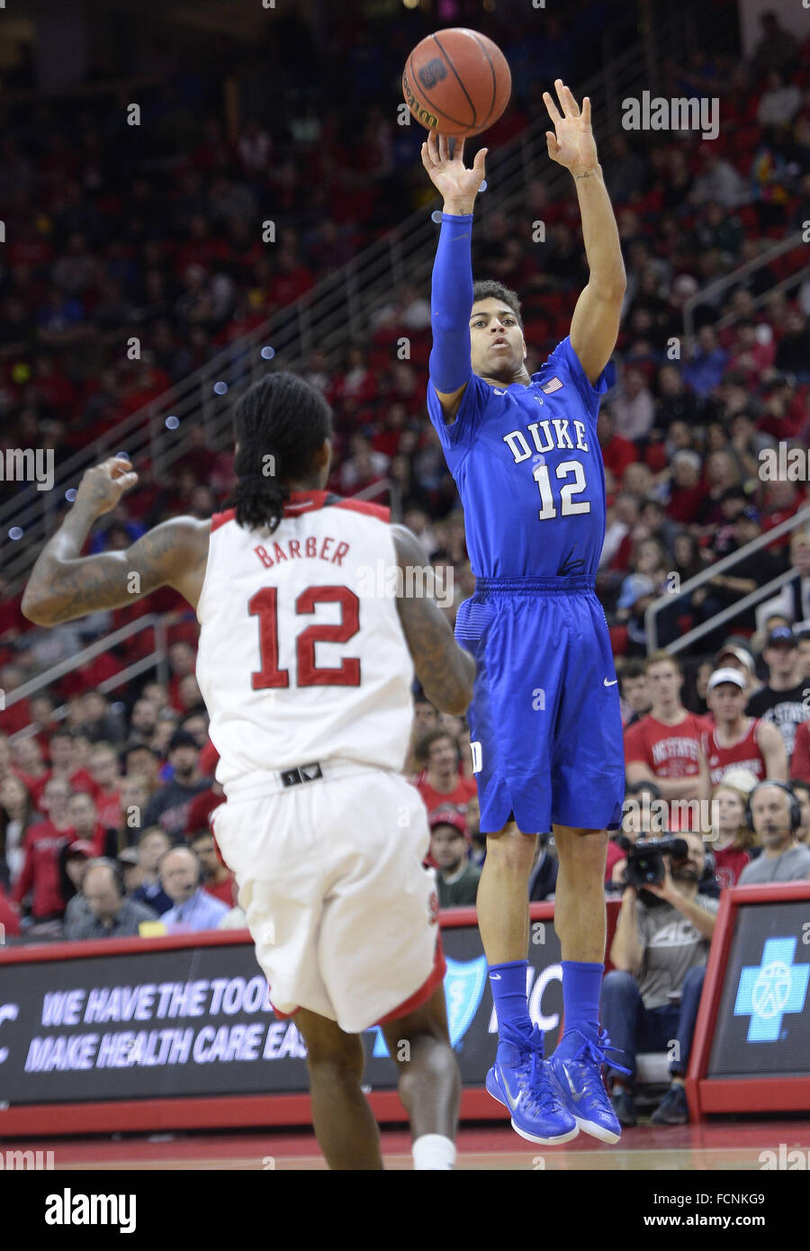 Raleigh, North Carolina, US. 23rd Jan, 2016. DERRYCK THORNTON (12) of ...