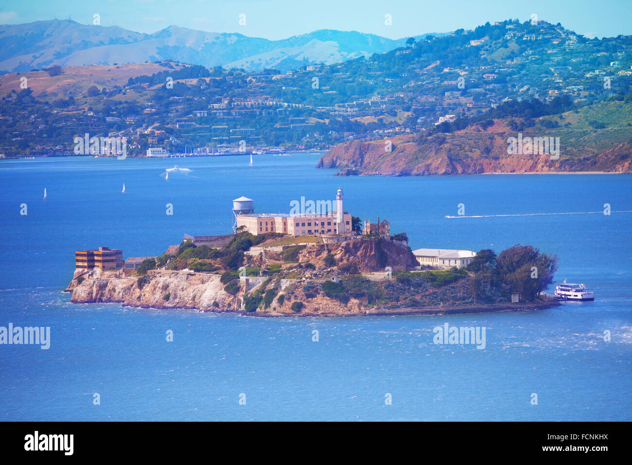 San Francisco bay and Alcatraz island Stock Photo - Alamy