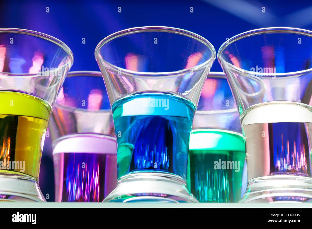 Closeup of color shoots alcohol drinks in the bar Stock Photo - Alamy