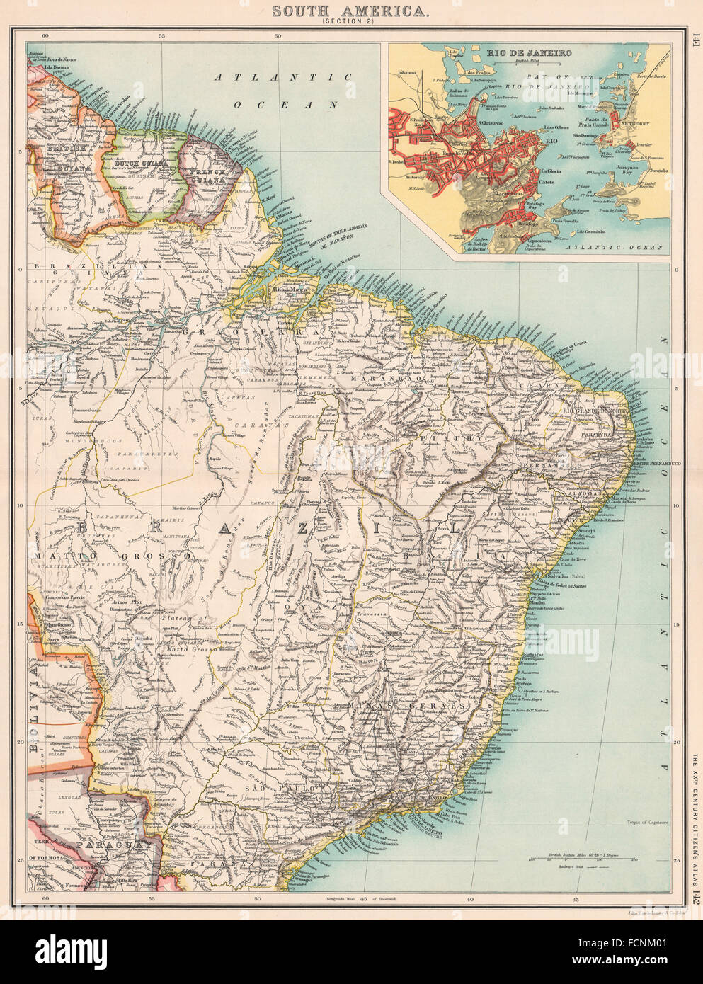 BRAZIL & THE GUIANAS:Dutch French British Guiana(Guyana).Rio de Janeiro ...
