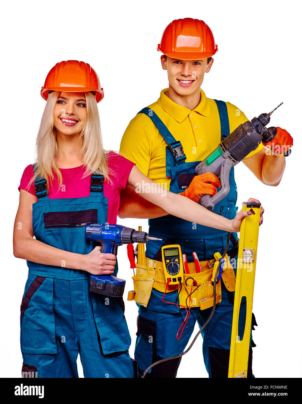 Group people builder with construction tools Stock Photo - Alamy