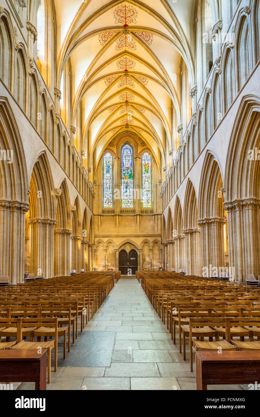 Wells cathedral interior hi-res stock photography and images - Alamy