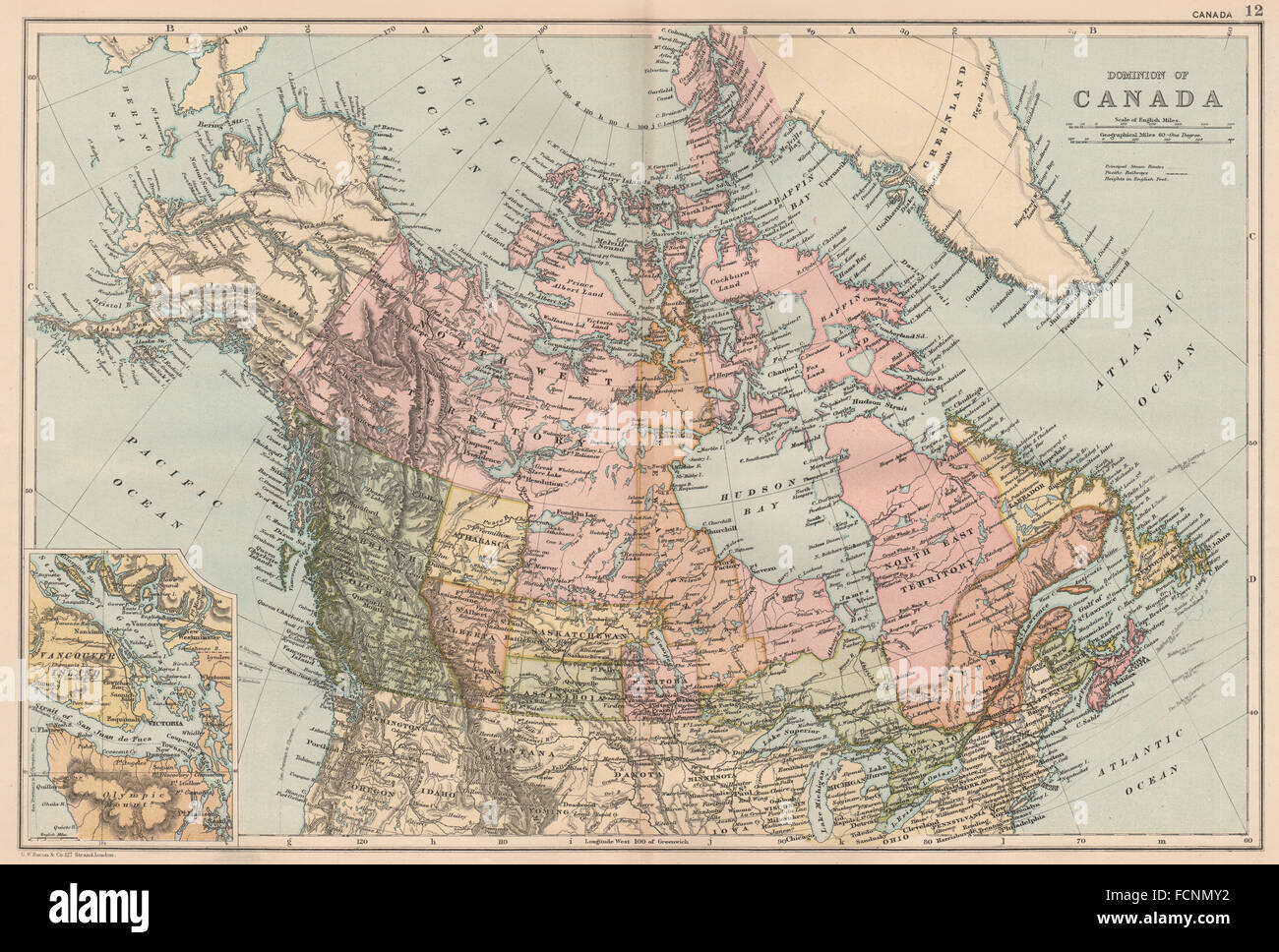 DOMINION OF CANADA:inset Vancouver Island.Athabasca Keewatin Assiniboia ...