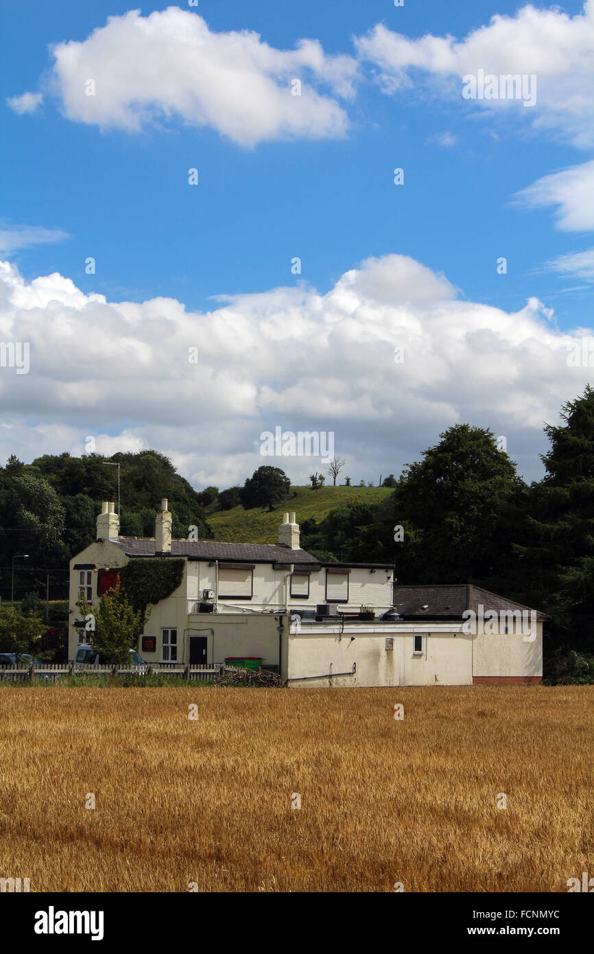 Rear view of The Rose Tree public house, Shincliffe, Durham, England ...