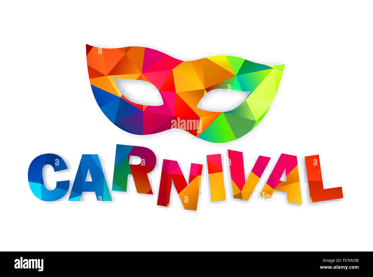 Bright rainbow colors vector carnival mask and sign Stock Vector Image ...