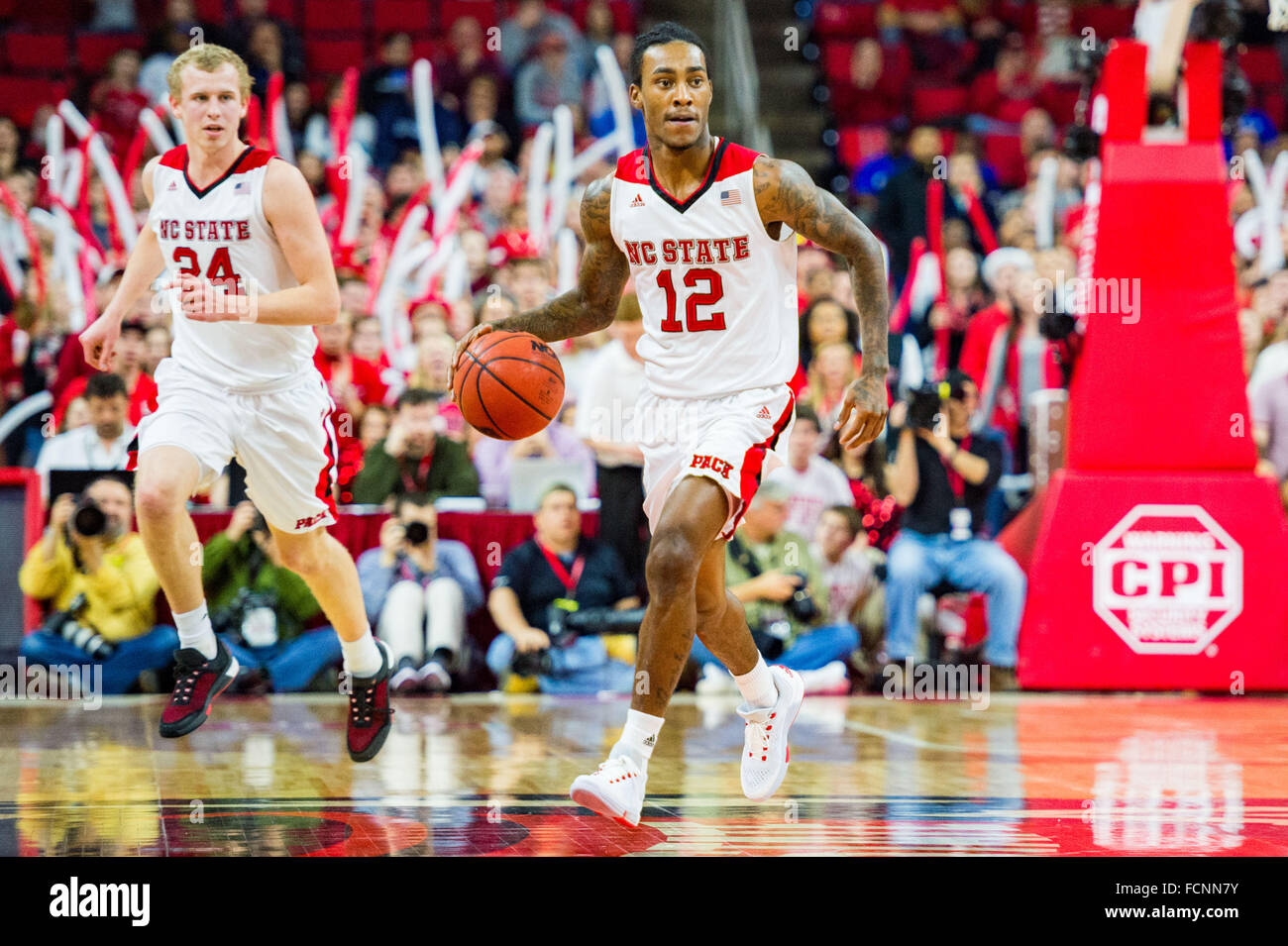 NC State guard Anthony 'Cat' Barber (12) during the NCAA Basketball ...