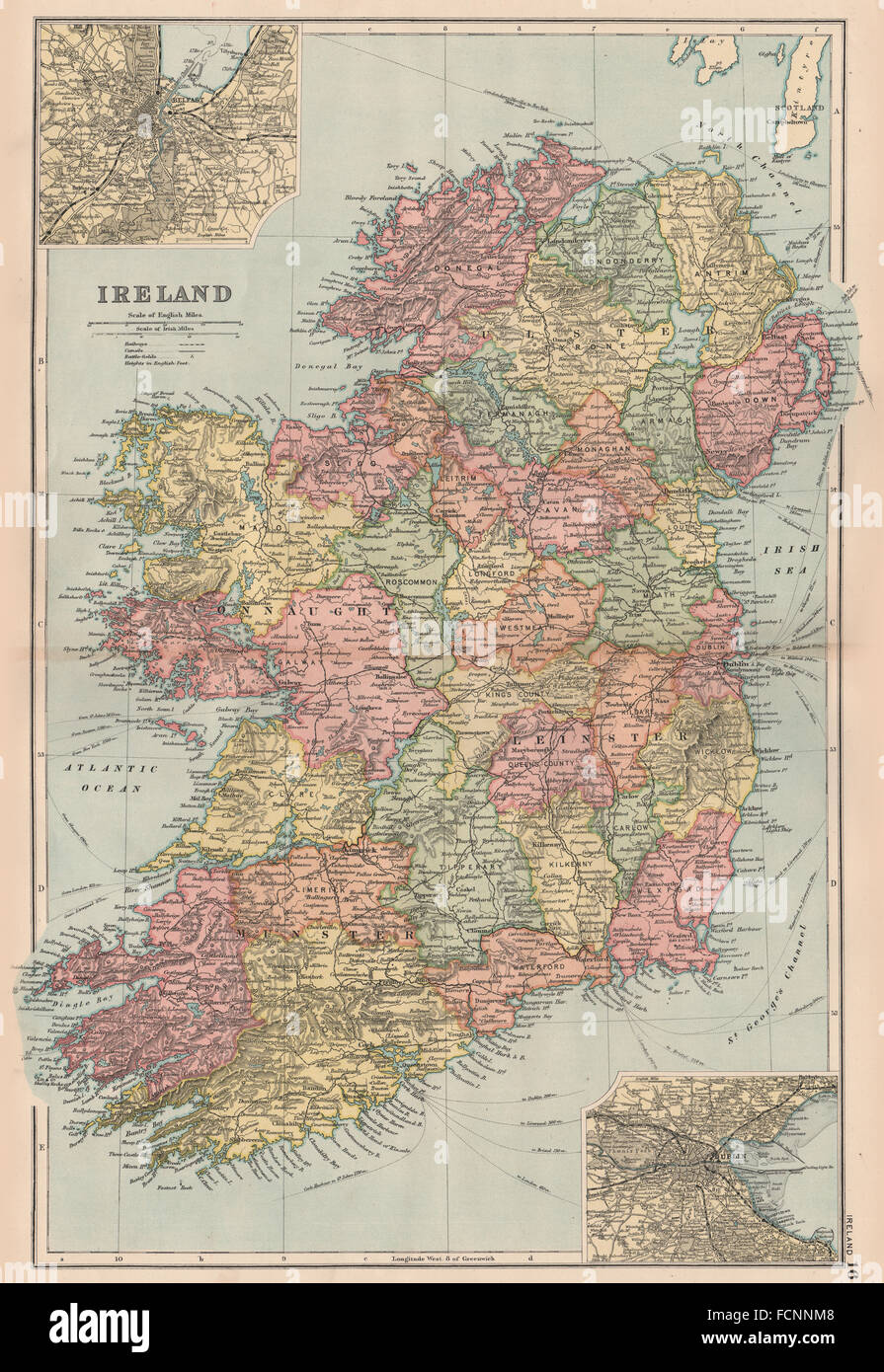Ireland map counties hi-res stock photography and images - Alamy