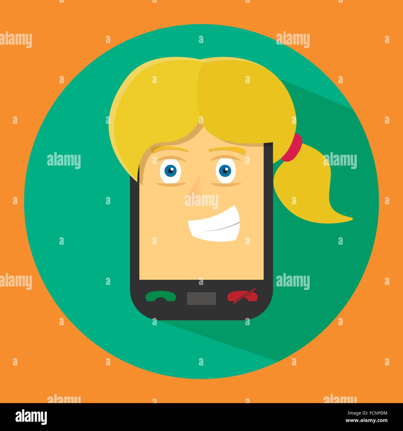 Girl woman mobile phone Stock Vector Images - Alamy