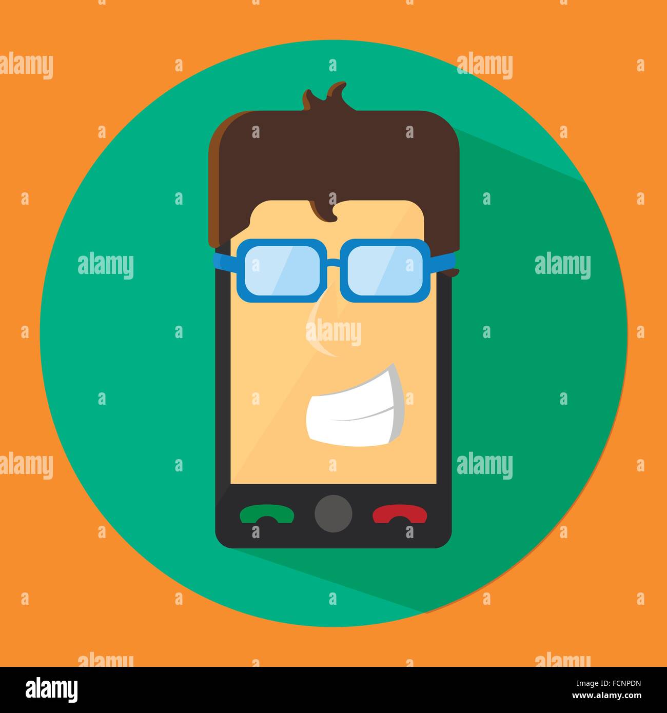 Mobile phone in boy Stock Vector Images - Alamy