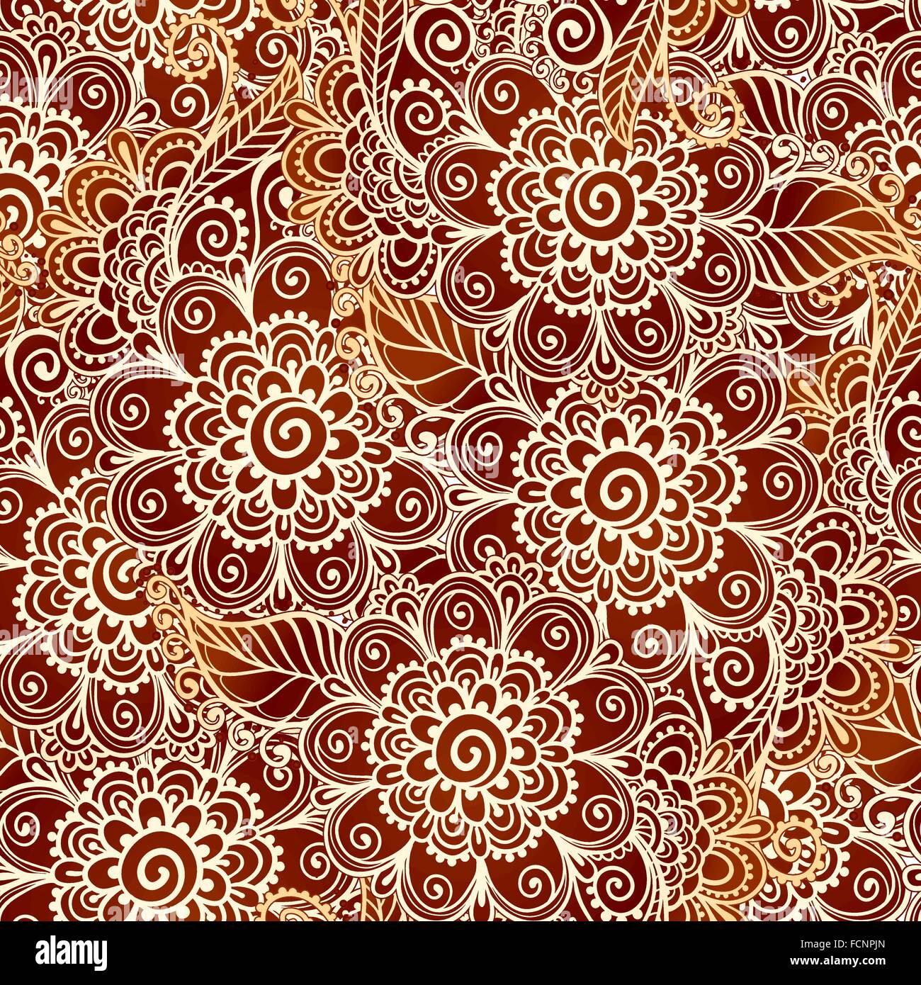 Floral henna tattoo style seamless pattern Stock Vector Image & Art - Alamy