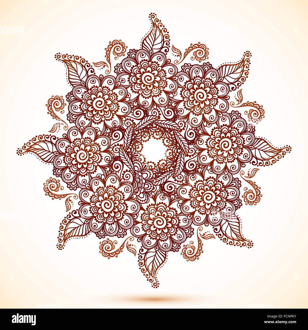 Vintage isolated mandala in Indian mehndi style Stock Vector Image ...